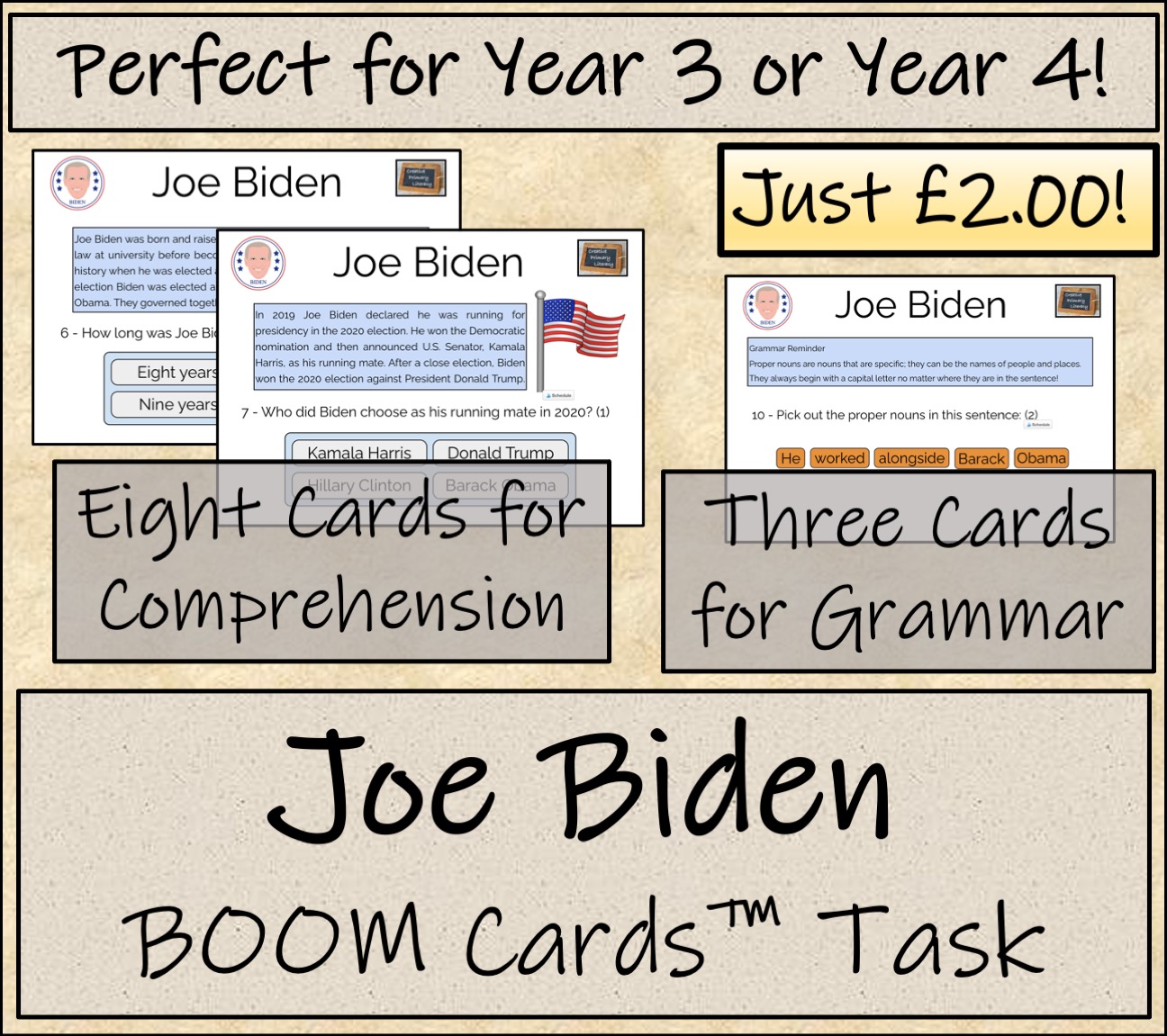 Joe Biden - LKS2 BOOM Cards™ Comprehension Activity | Teaching Resources