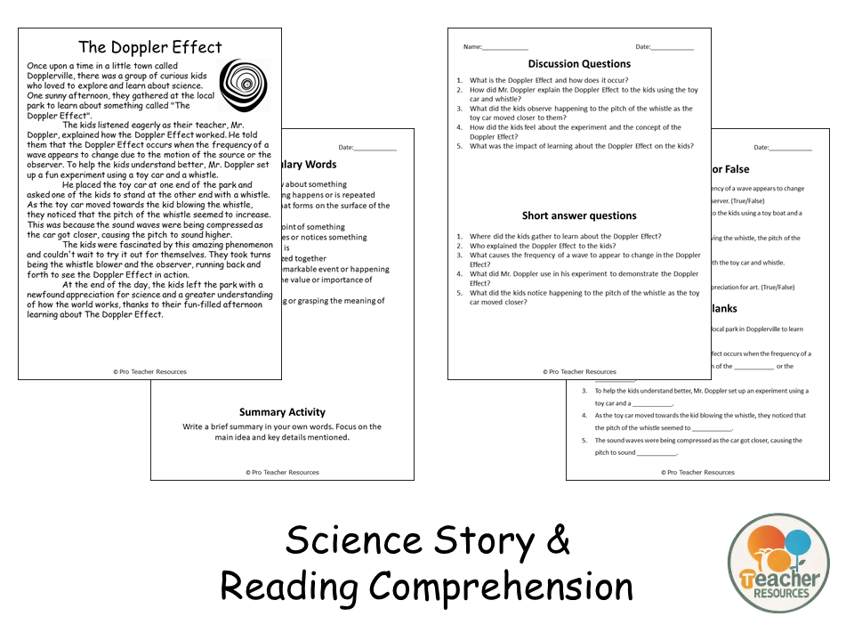 The Doppler Effect Reading Science Story Comprehension Questions ...