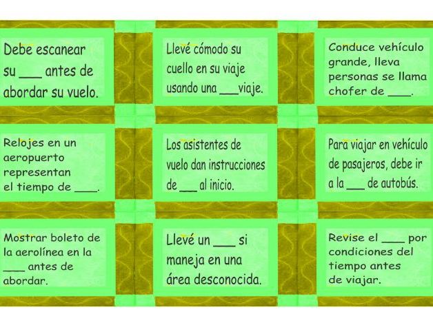 Travel Items and Modes Spanish 4 Worksheet-2 Game-1 Exam Bundle ...