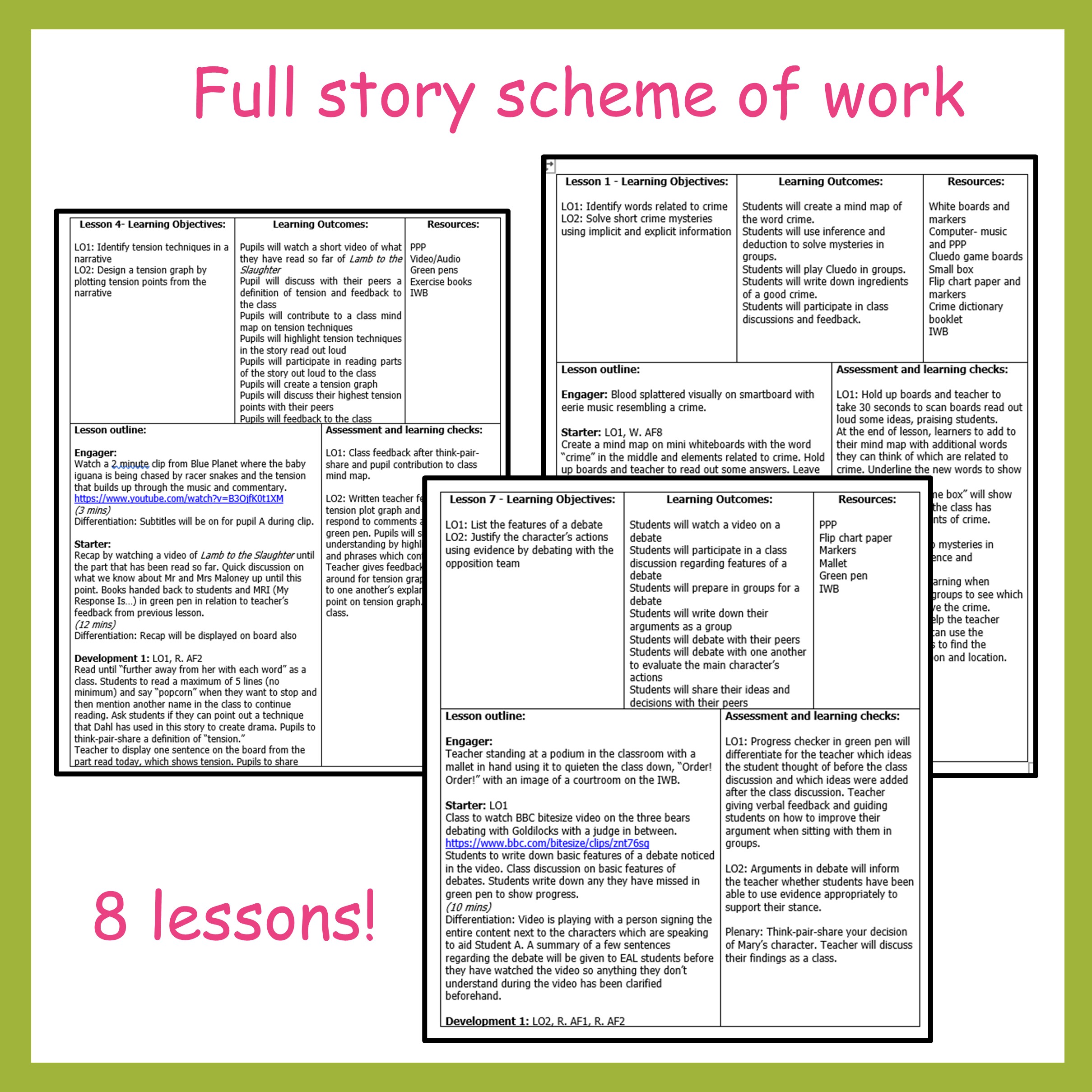 Lamb to the Slaughter | Scheme of Work + BONUS Lesson | Teaching Resources