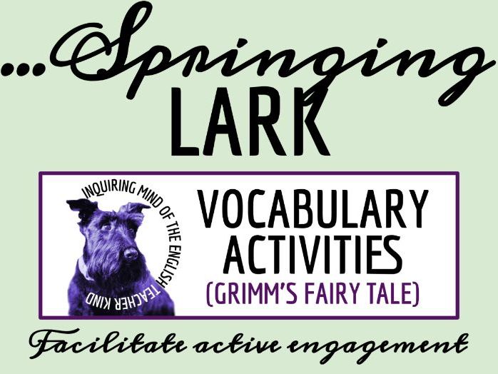 "The Singing, Springing Lark" Vocabulary Activities | Brothers Grimm ...