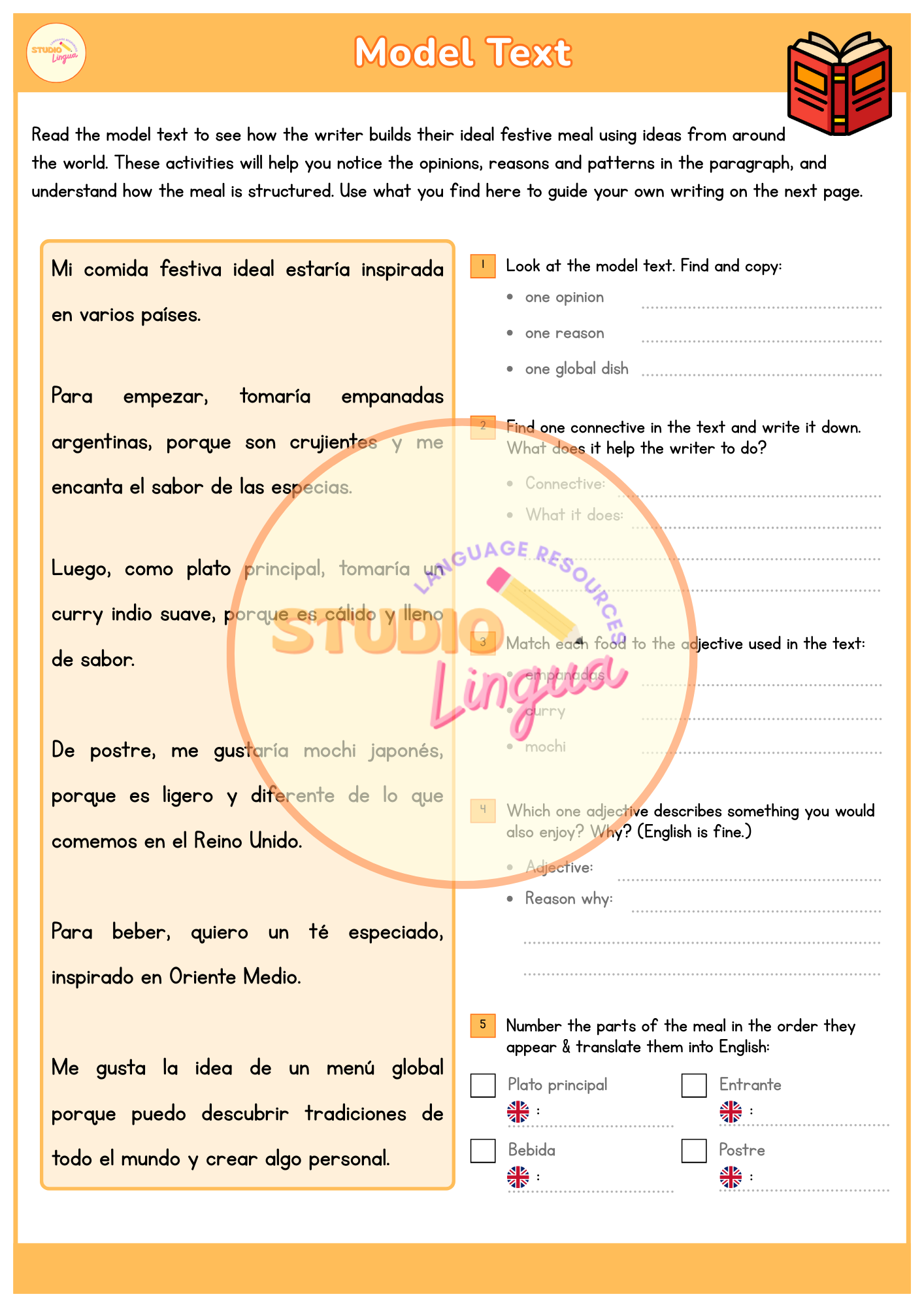 Spanish Christmas Reading & Writing Activity | KS3 MFL | Global Festive ...