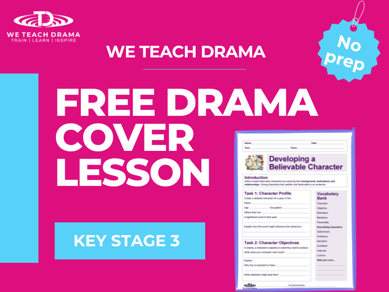FREE Drama Cover Lesson KS3 | No Prep Drama Worksheet | Teaching Resources