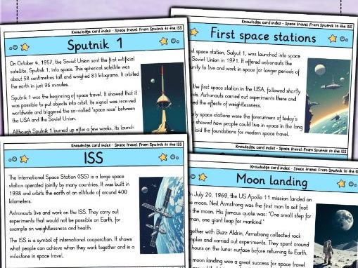 Space Exploration - From Sputnik to the ISS - Flashcards | Space ...