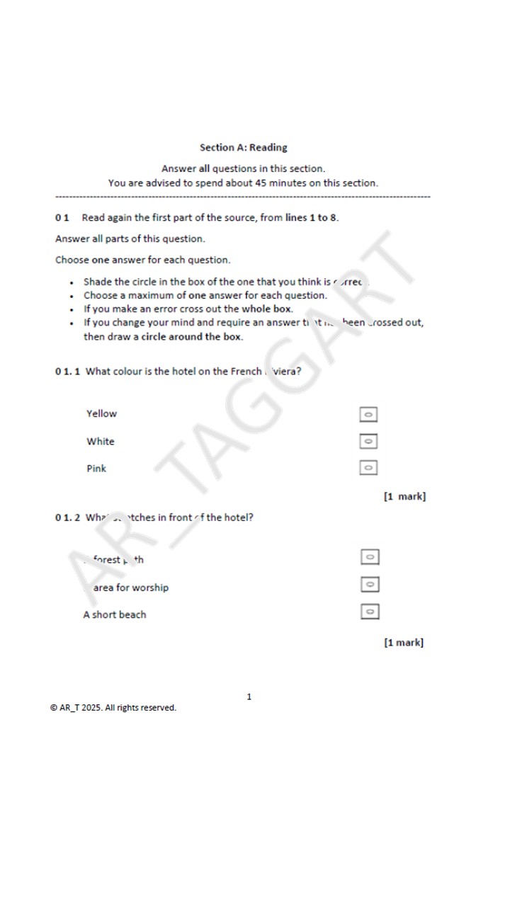 One AQA 2026 English Language Paper 1 Mock | Q5 Tasks (Fit) | Teaching ...