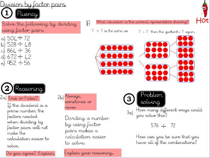 Multiplication And Division Division Using Factor Pairs Teaching