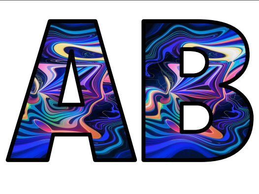 Art Beautiful Colours Neon Lettering Set Display Title Letters Numbers ...