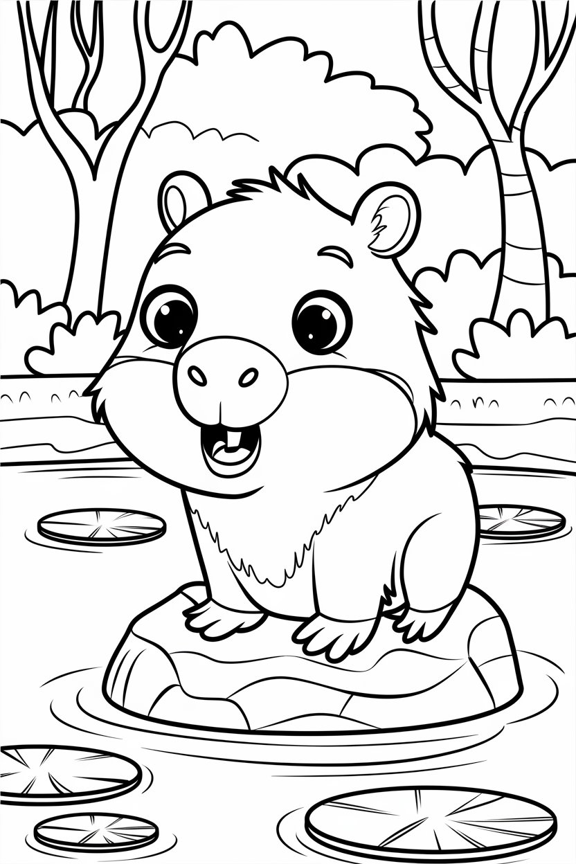 30 Cute Capybara Animal Pet Colouring Sheets Coloring Pages Activity ...