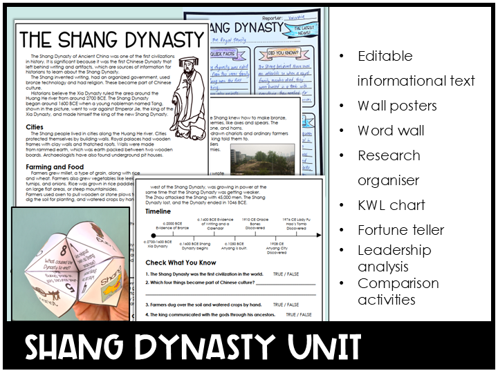 Ancient China Shang Dynasty Activities KS2 | Teaching Resources