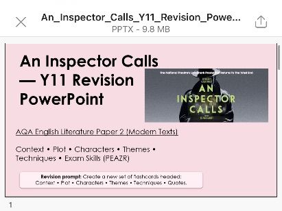 An Inspector Calls - Revision PPT | Teaching Resources