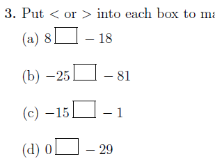 Ordering and comparing integers worksheets (with solutions) | Teaching ...