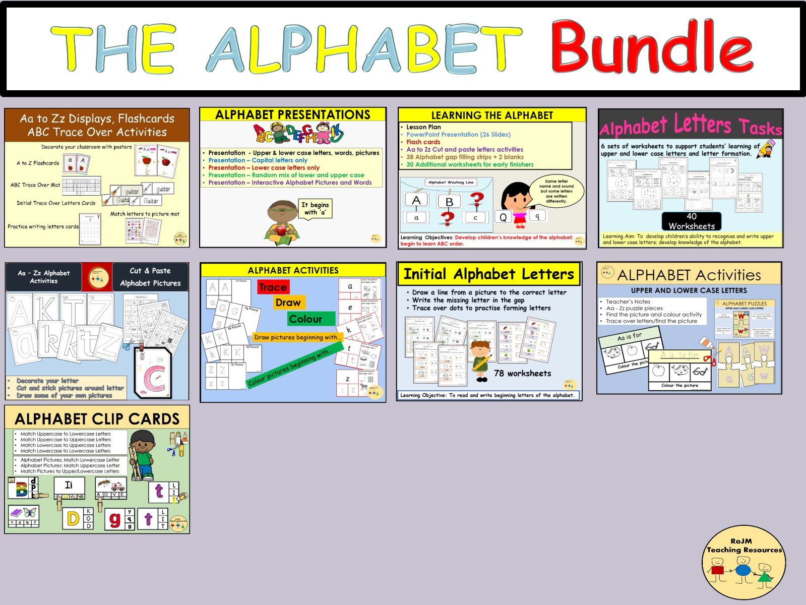Alphabet Bundle Lesson Plans Presentations Worksheets Activities Draw ...