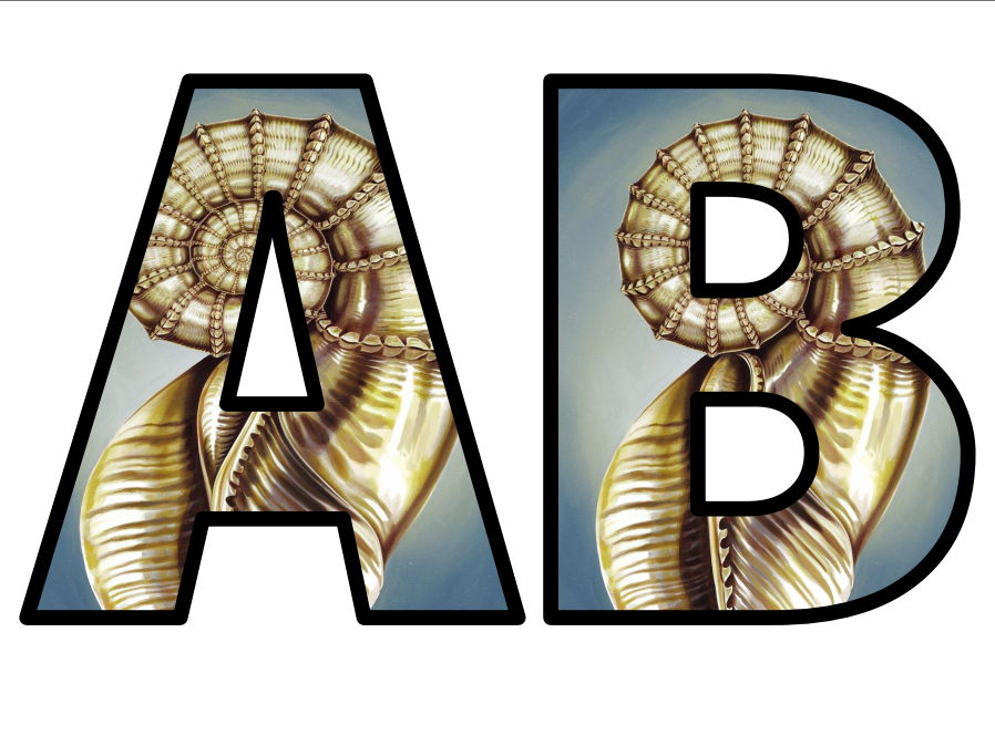 Fossil Dinosaur Shell FIndings Lettering Set Instant Display Title All ...