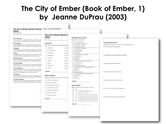 The City of Ember (Book of Ember, 1) by Jeanne DuPrau (2003) | Teaching ...