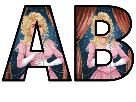 Famous Person Dolly Parton Singer Lettering Set Display Title Letters ...