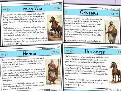 Troy and the Trojan Horse - Flashcards | History | Mythology | Key ...