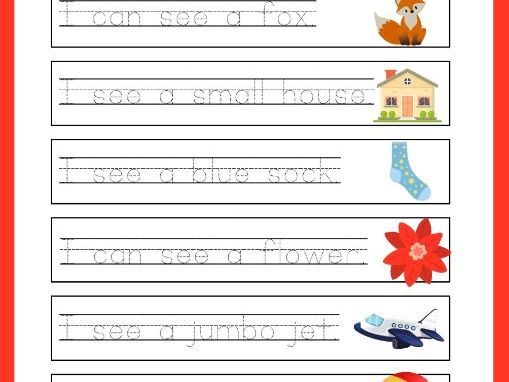 Five Senses Sentences letter Tracing Teaching Resources