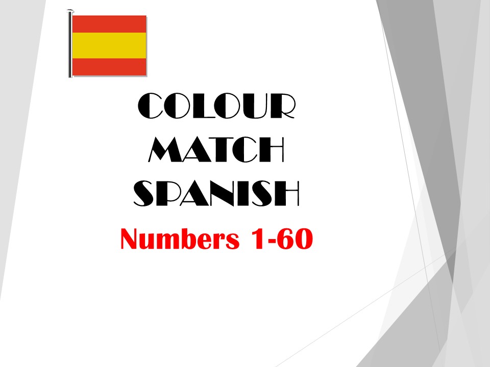Numbers 1 60 COLOUR MATCH Spanish Teaching Resources