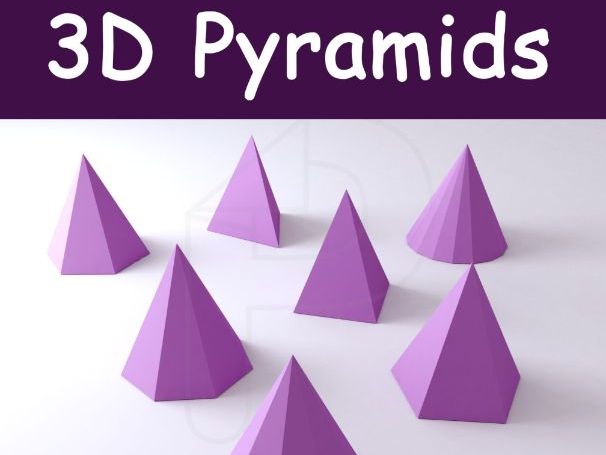 3d Pyramids with foldable Net Shapes - Geometry advance Math - bundle 4 ...