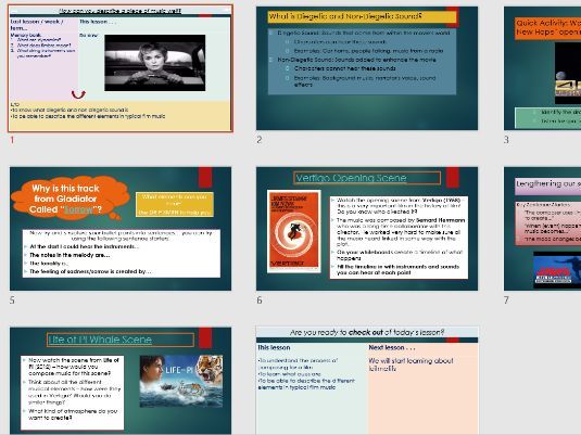 GCSE Film Music Lesson 3 | Teaching Resources