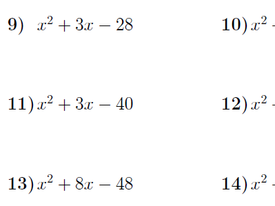Factorising quadratic expressions with a=1, b less than 0 and c greater ...