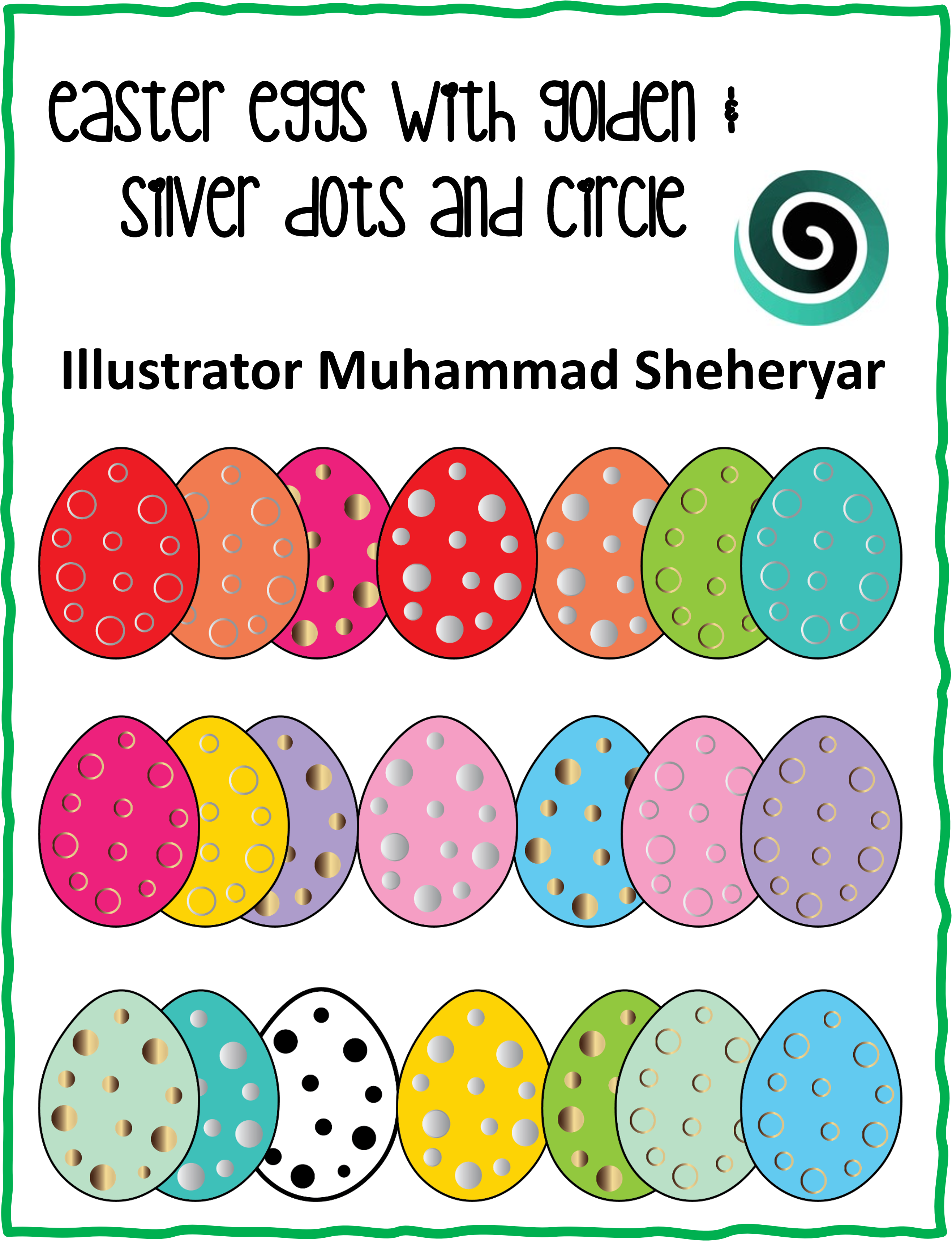 Easter Eggs with Golden & Silver Dots Clipart for Commercial Use ...