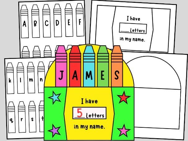 Crayon Box Name Craft | Name Recognition | Summer Back to school ...