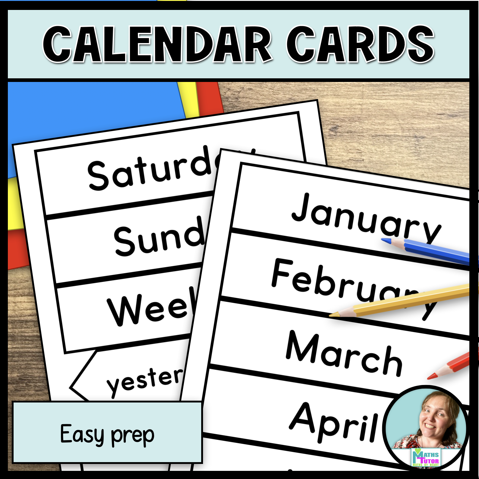 Display Calendar Cards Bold Lettering | Teaching Resources