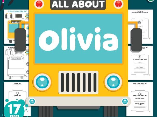 All About Me School Bus Template, Back to School Craft Book, Student ...
