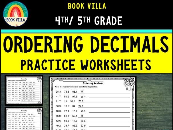 Ordering Decimals Worksheets | Compare and Order Decimals Practice ...