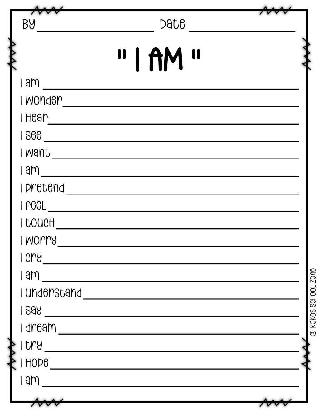 Blank - I Am Poem - Templates | Teaching Resources