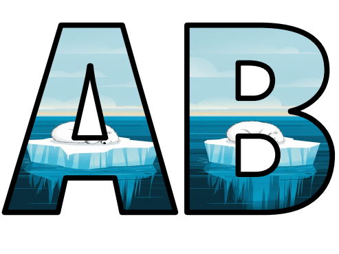 Polar Bear Global Warming Iceberg Ice Lettering Set Display Title ...