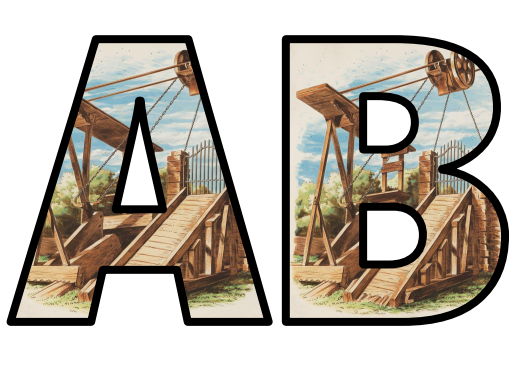 Pulleys Levers Design Technology Lettering Set Display Title Letters ...