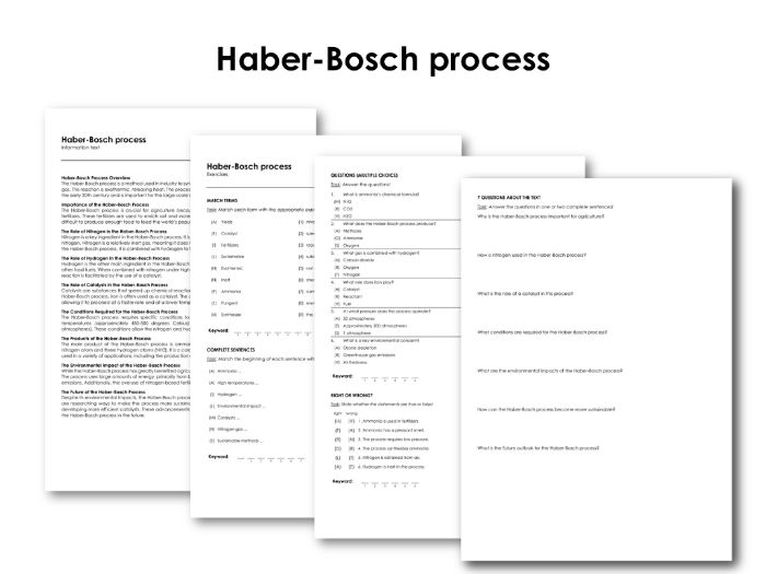 Haber-Bosch process (Infotext and Exercises) | Teaching Resources