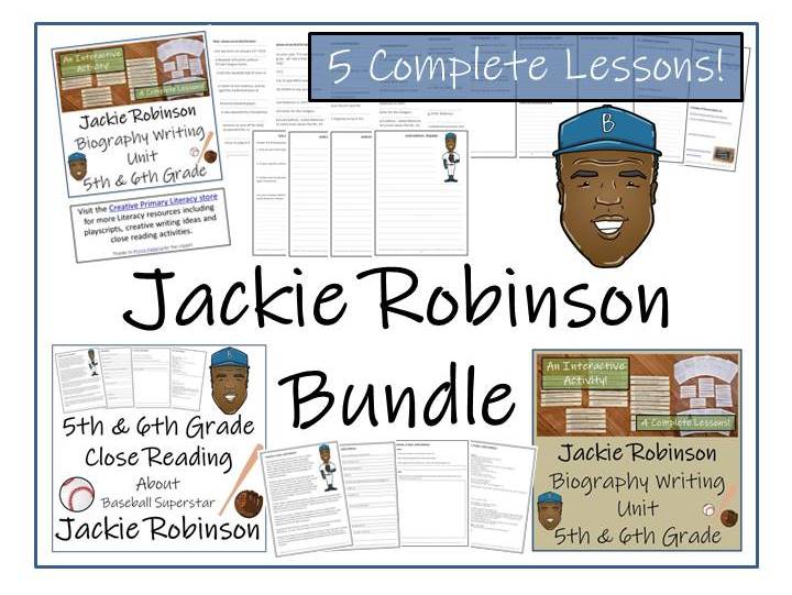 UKS2 Literacy - Jackie Robinson Reading Comprehension & Biography ...