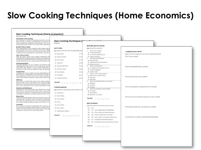 Slow Cooking Techniques (Home Economics) | Teaching Resources