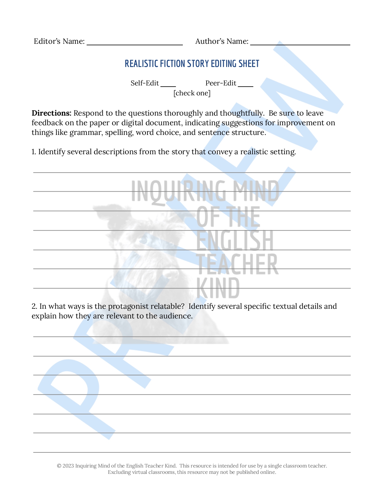 High School Creative Writing Unit Plan for Realistic Fiction | Teaching ...