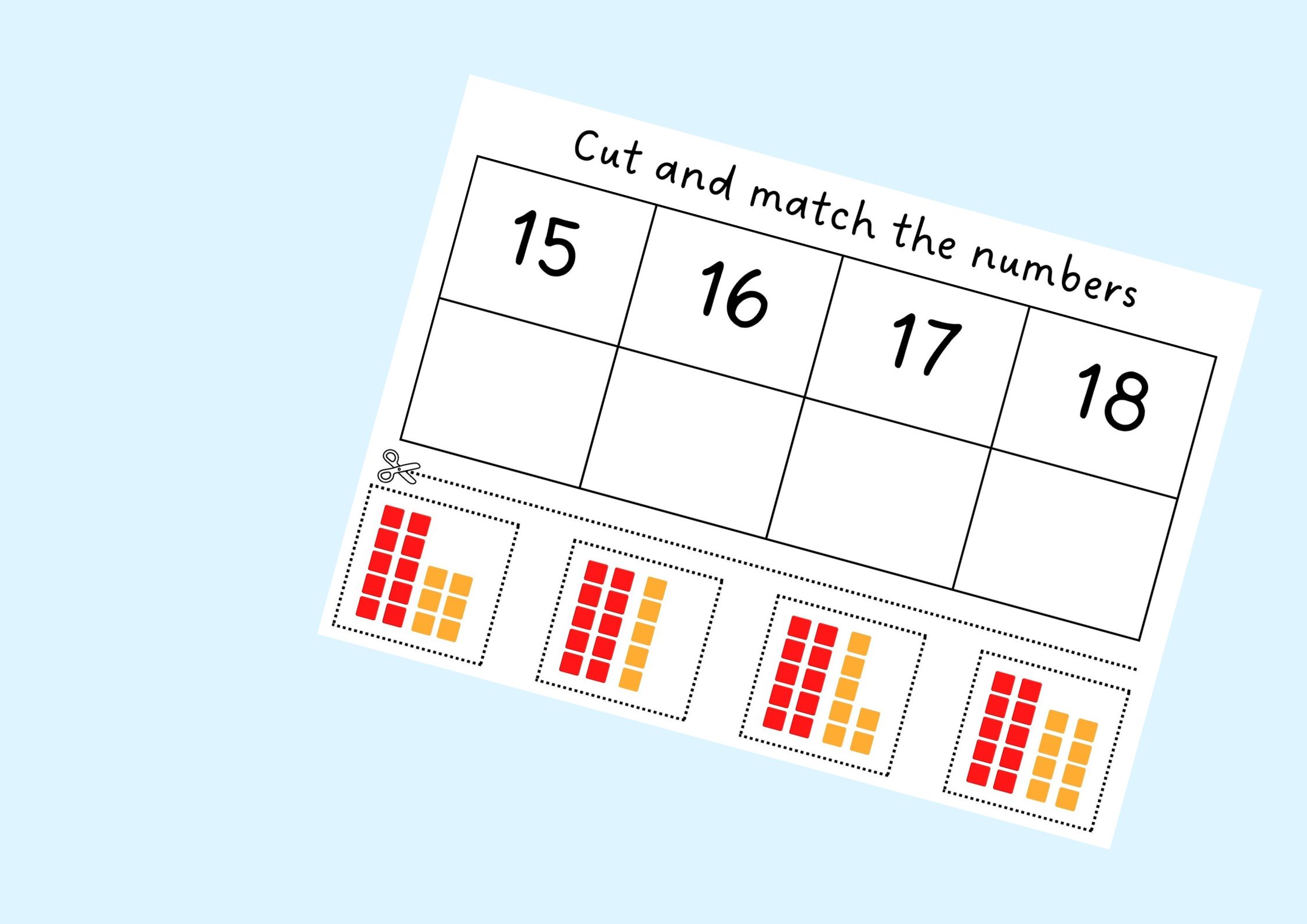 Cut and Match Teen Numbers | Teaching Resources