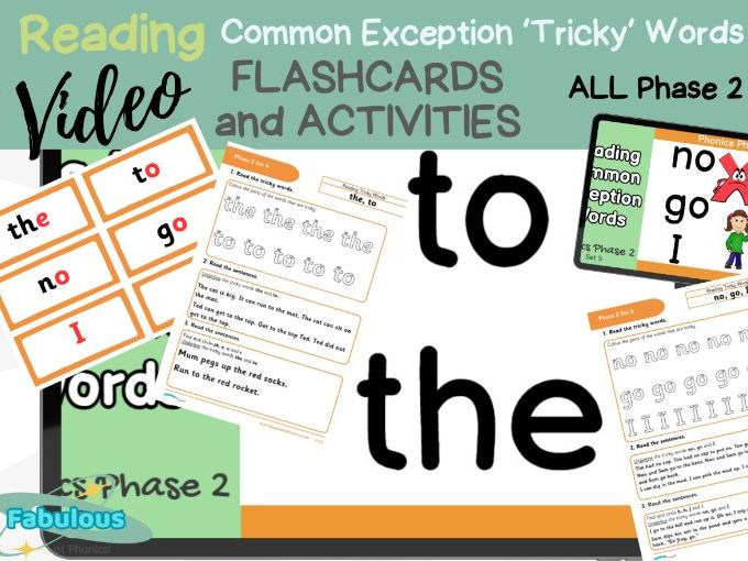 Phase 2 Phonics Common Exception Words | 2xVIDEO LESSONS | Flashcards | Activities | | Teaching ...