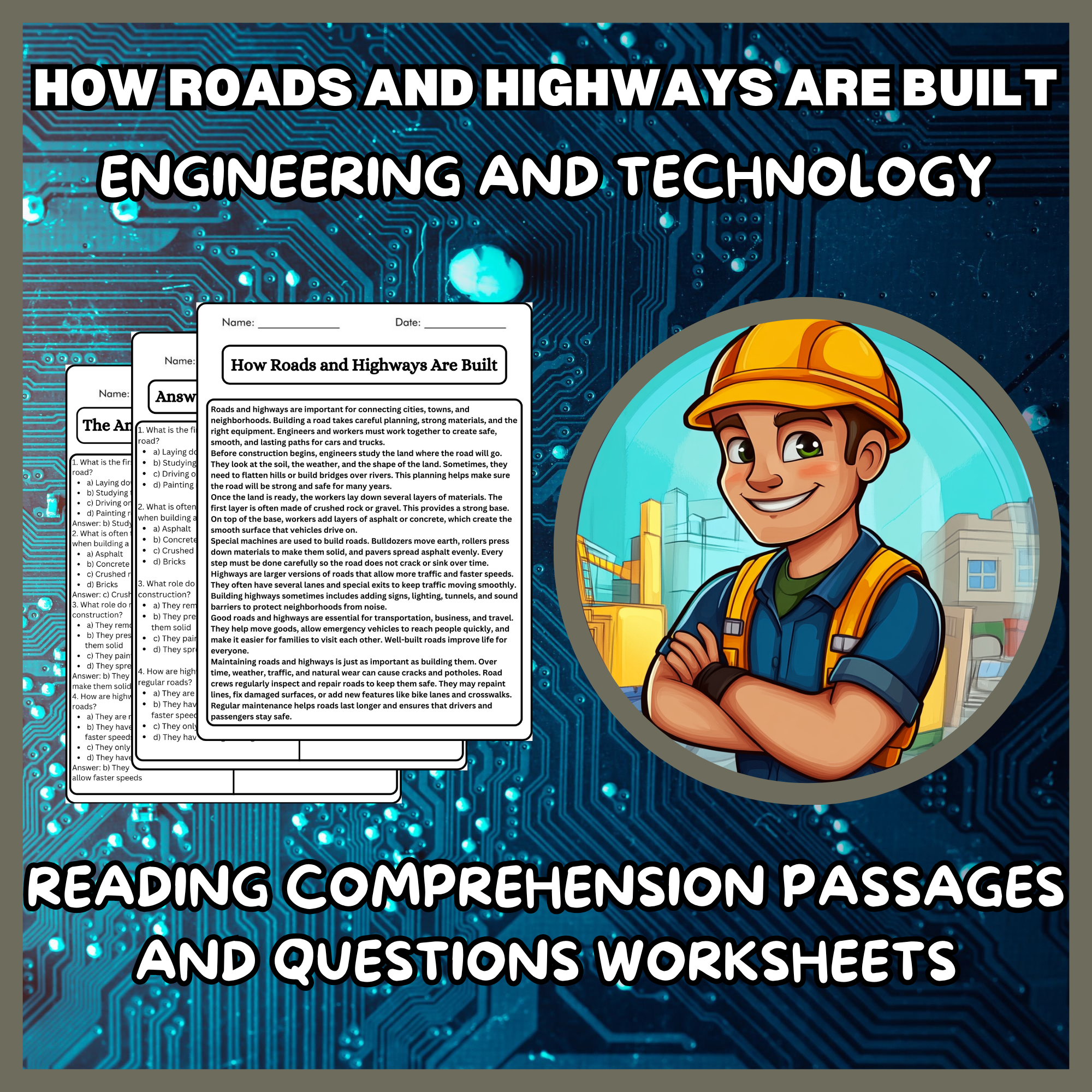 How Roads and Highways Are Built Reading Comprehension Passages ...