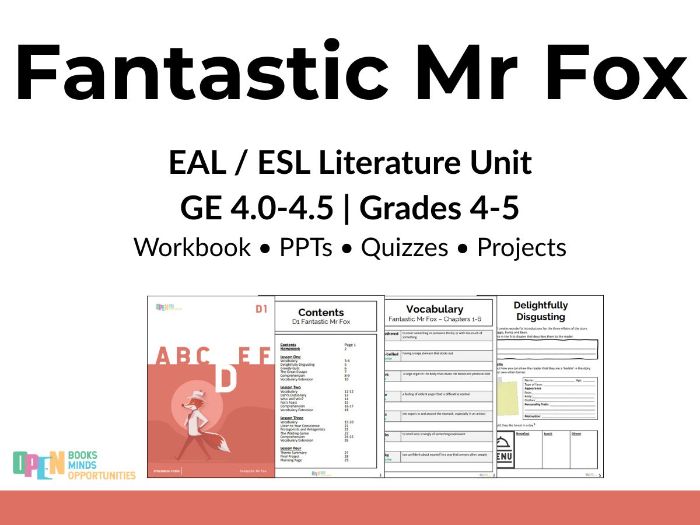 Fantastic Mr Fox – EAL Fiction Literature Unit (GE 4.0–4.5) | Teaching ...