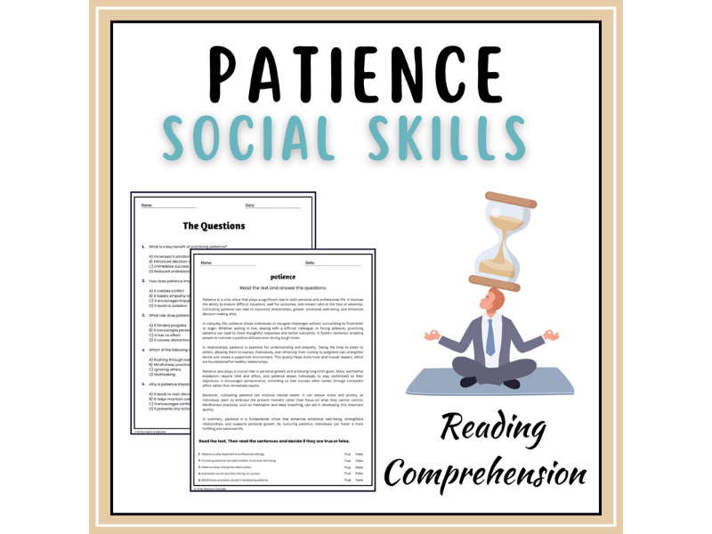 Patience - Reading Comprehension Passages & Questions Worksheets ...