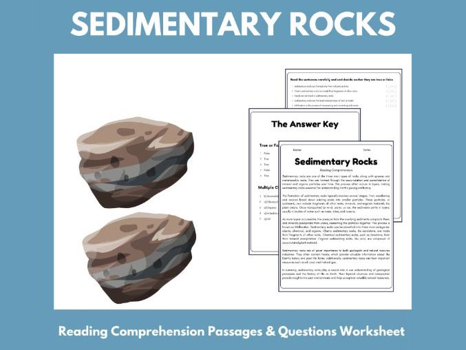Sedimentary Rocks: Reading Comprehension Passages & Questions ...