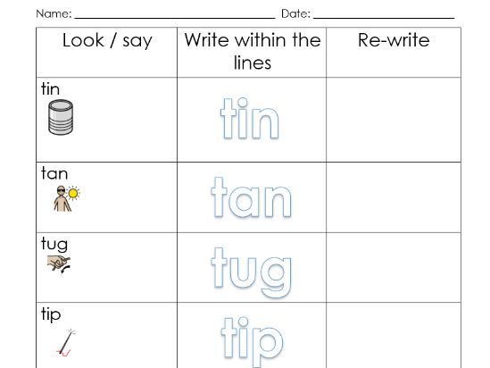 CVC ‘t’ Phonics Worksheet (SEND/EYFS) | Teaching Resources