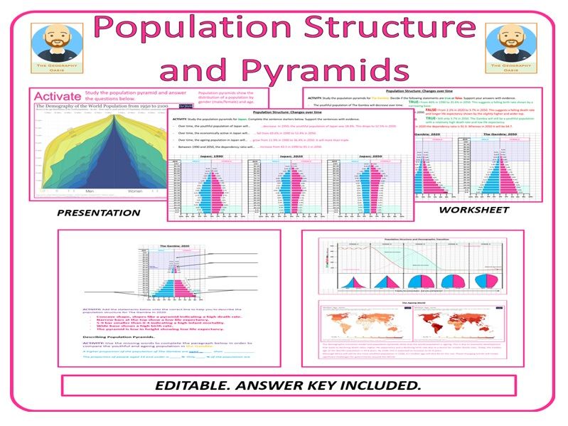 Population Structure (Pyramids) by TheGeographyOasis | Teaching Resources