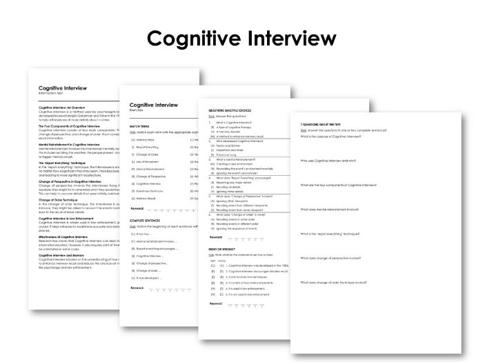 Cognitive Interview | Teaching Resources