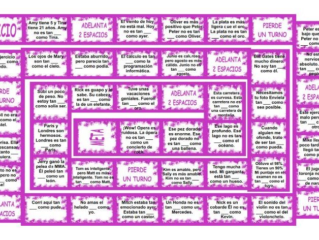 Comparisons with As ...+... As Spanish 4 Worksheet-2 Game-1 Exam Bundle ...