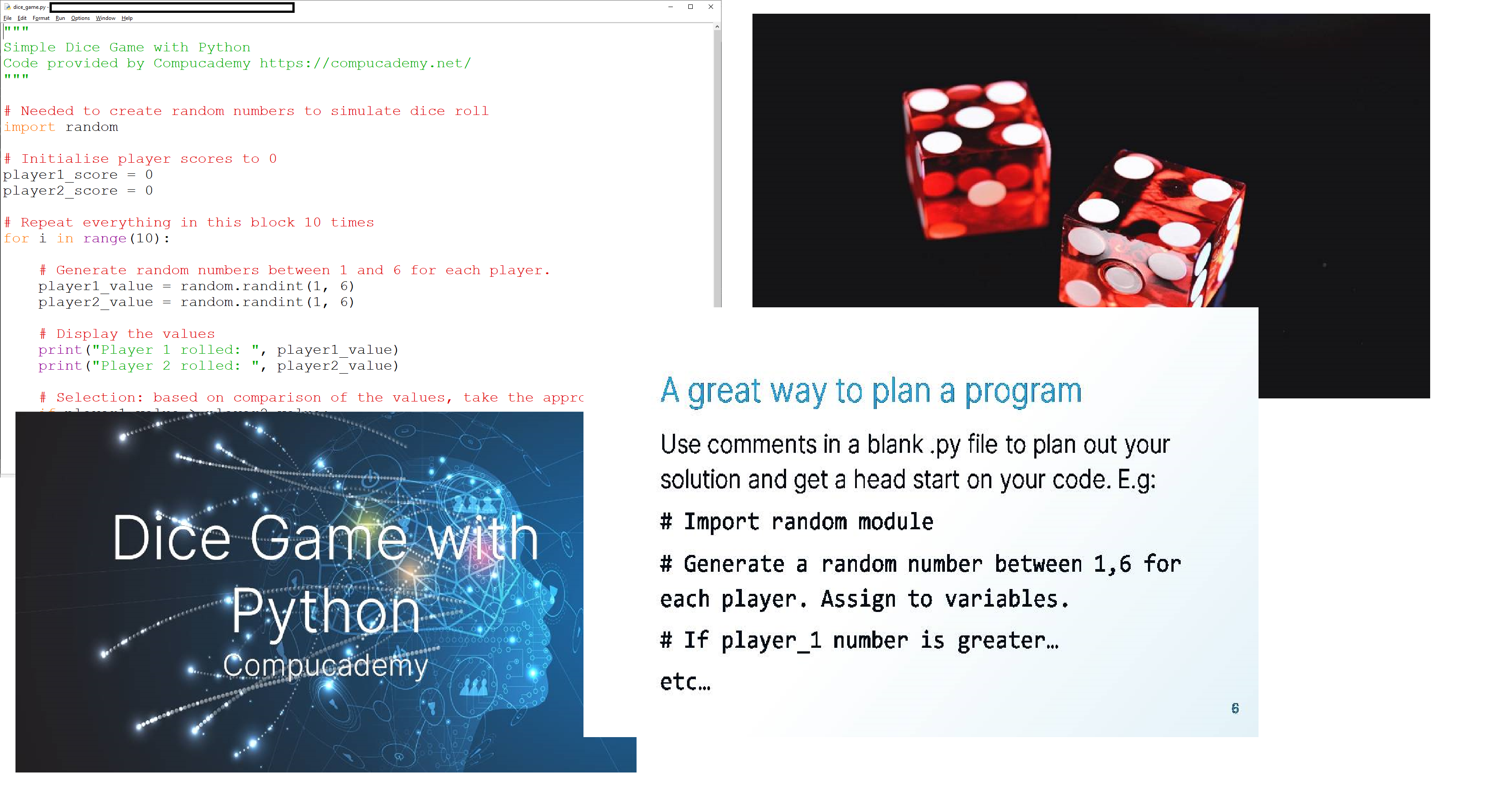 PYTHON DICE GAME MINI PROJECT Teaching Resources