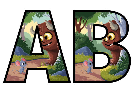 Julia Donaldson Book Gruffalo and Mouse Lettering Set Display Title ...