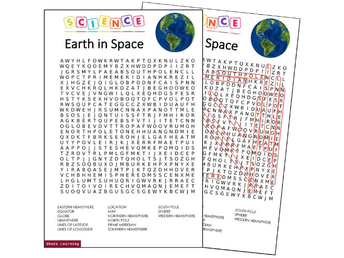Earth In Space Vocabulary Worksheet Universe And Space Vocabulary In